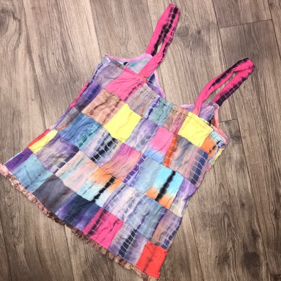 Blue Sky | Tops | Blue Sky Fair Trade Tie Dye Patchwork Tank Top | Poshmark